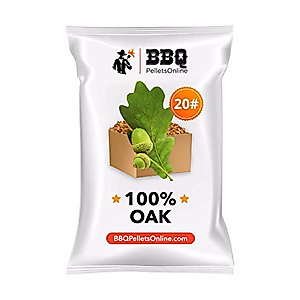 BBQPelletsOnline 100% Oak All Natural Amish-Made BBQ Pellets - 20 Pounds Perfect for Pellet Smokers, Any Outdoor Grill or Pizza Oven | Hot and Strong Smokey Flavor