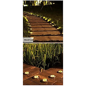 （8 Pack） Solar Ground Lights, 8LED Solar Powered Disk Lights Outdoor Waterproof Garden Light ，Landscape ，Lighting for， Yard Deck，Lawn，Patio Pathway，Walkway (White,Warm Colors，Color) (Multi-Colored)