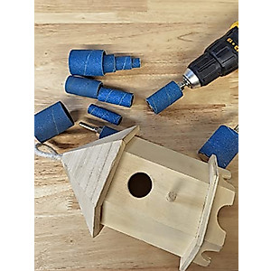 LINE10 Tools 16 Pack Blue Zirconia Sanding Drums and Sleeves Set for Drill, 2-inch Long