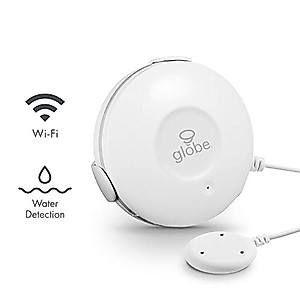 Wi-Fi Smart Water Leak Sensor, No Hub Required, Battery Operated, White,50027