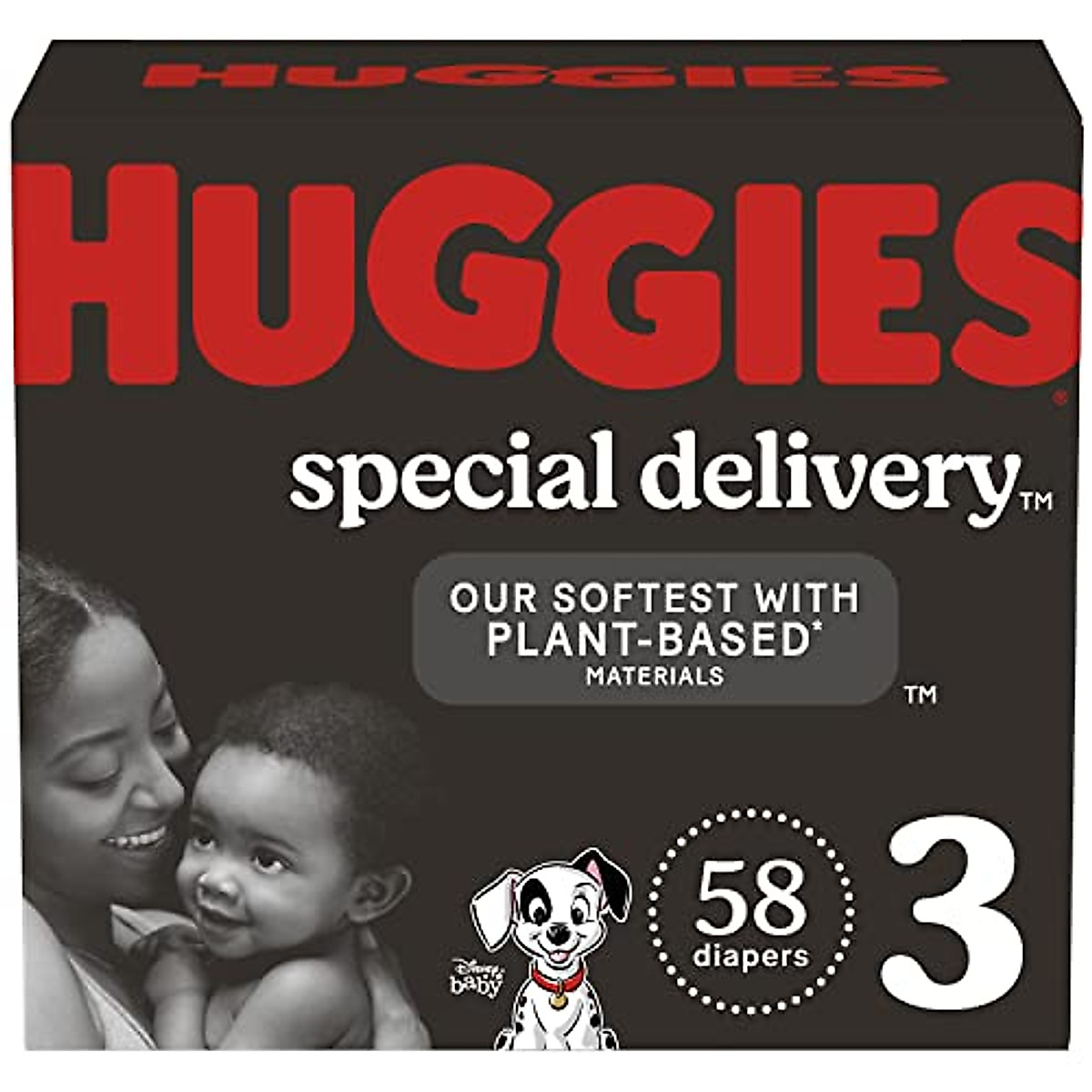 Huggies Special Delivery Hypoallergenic Baby Diapers Size 3 (16-28 lbs), 58 Ct, Fragrance Free, Safe for Sensitive Skin