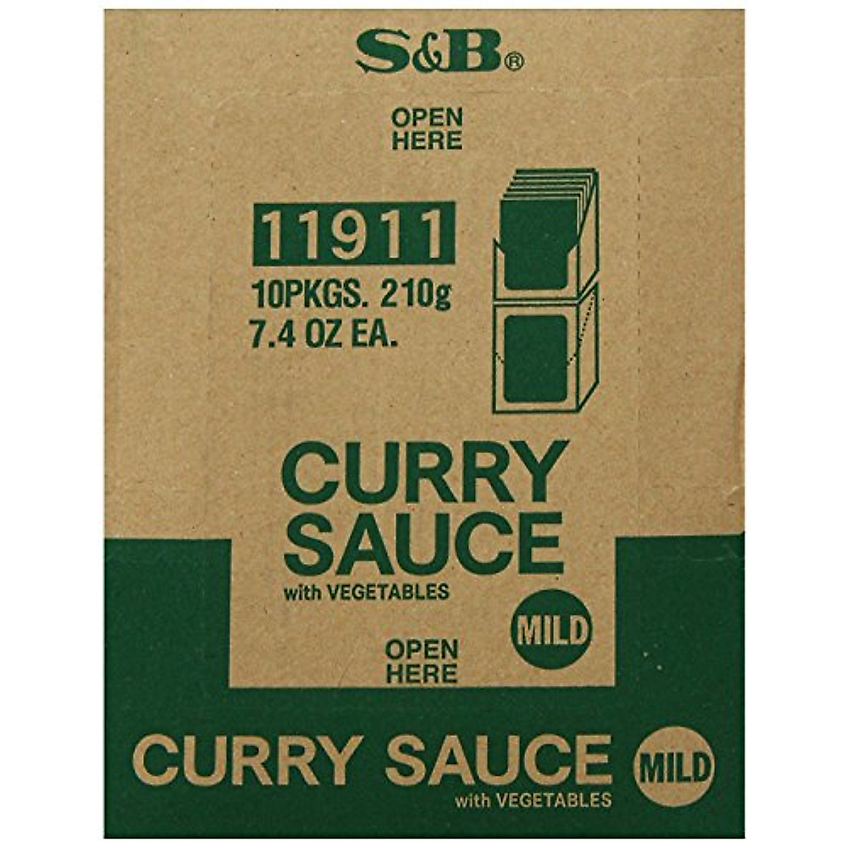 S&B Curry Sauce with Vegetables Mild, 7.4-Ounce (Pack of 10)