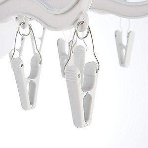 XIGUI Foldable Clip and Drip Hanger, Folding Portable Underwear Hangers Hanging Drying Rack, 8-Claw Octopus Hanging Dryer with 16 Clips Small Hanger, Simple to fold up and Place