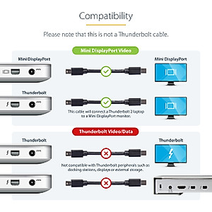 StarTech.com 3ft (91cm) Mini DisplayPort Cable, 4K UHD Video, mDP 1.2 Cable, M/M mDP Cord, Mini DisplayPort (Not Thunderbolt)