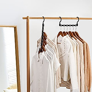 HOUSE DAY Space Saving Hangers for Clothes 10 Pack, Black Magic Hangers Multi Hangers Organizer, Closet Organizers and Storage System Closet Space Saver Hangers, Collapsible Hangers for Clothes