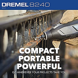 Dremel 8240 12V Cordless Rotary Tool Kit with Variable Speed and Comfort Grip - Includes 2AH Battery Pack, Charger, 5 Accessories & Wrench, Tool Fabric Carry Bag, and Instruction Manual