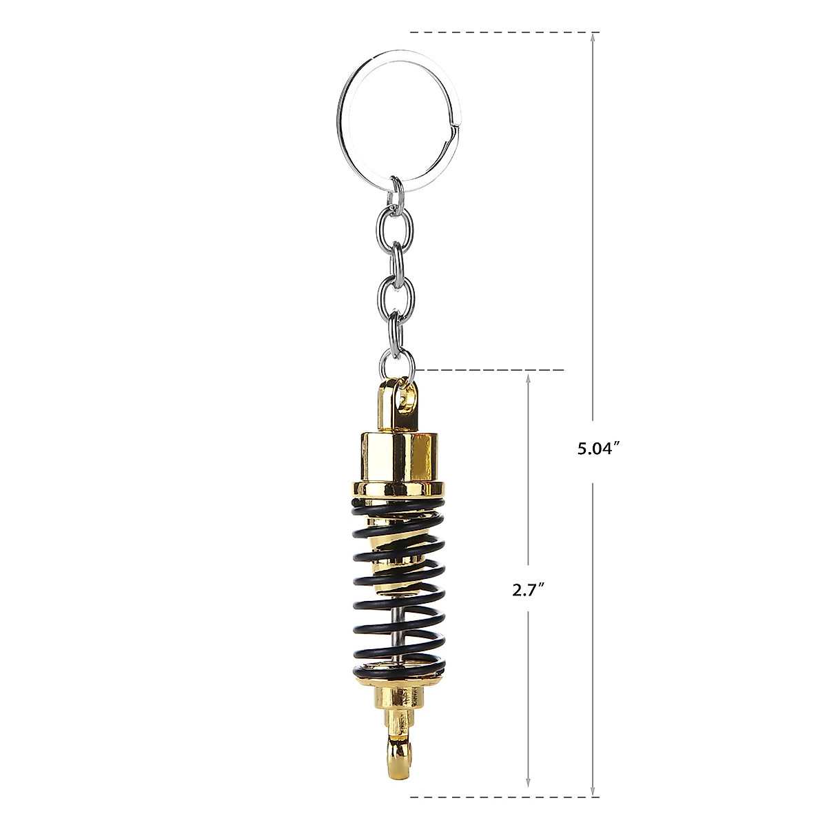 CKE Creative Auto Parts Model Keychain Shock Absorber Keyring Keychains Key Chain (Golden)