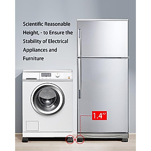 Heavy Duty Appliance Rollers,EWX Fourth Generation Extendable Appliance Rollers Adjustable Base For Washer and Dryer, Easily Move Washing Machine, Furniture,Refrigerators,Wine cooler