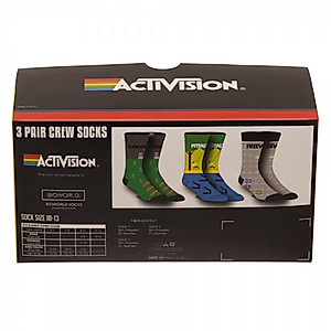 Activision Kaboom! Pitfall Freeway Crew Socks, 3-Pack, 10-13