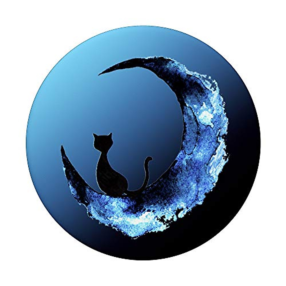 Vintage Halloween with Crescent Moon and Cat PopSockets PopGrip: Swappable Grip for Phones & Tablets