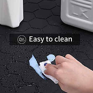 SAVITA Under The Sink Mat 22x34 Inch Silicone Under Sink Liner with Drain Hole Kitchen Cabinet Mats Waterproof Shelf Liner for Kitchen Bathroom Bottom Sink (Black)