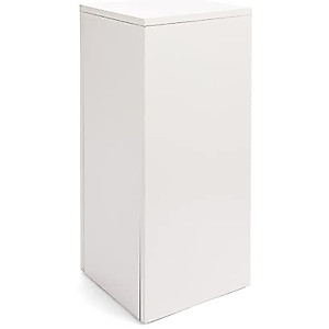 Displays2go, Gallery Display Column, Laminated Particle Board and Melamine Construction – White Laminate Finish (WDCUBEWHT2)