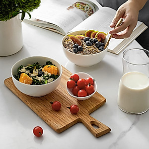 DOWAN Ceramic Soup Bowls, Cereal Bowl, 22 Ounce Bowls Set, Chip Resistant, Dishwasher & Microwave Safe, Porcelain Bowls for Kitchen, White Bowls for Cereal Soup Rice Pasta Salad Oatmeal, Set of 4