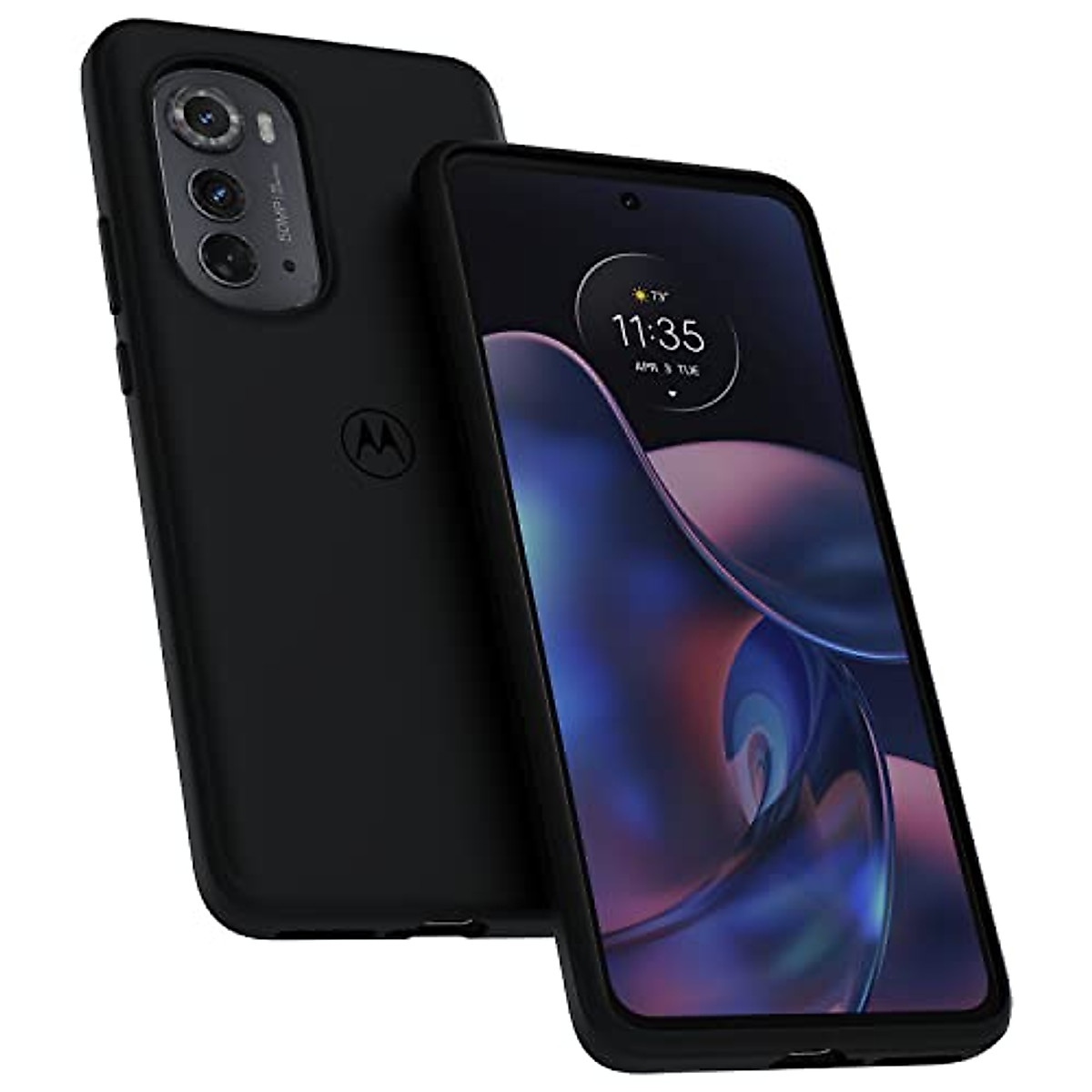 Motorola Moto Edge (2022) Soft Protective Case- Slim Fit- Silicone Coated Exterior, Microfiber Interior Lining, Precision Cutouts, Shock Absorbing Covers- Black [NOT for Edge Plus 2022]