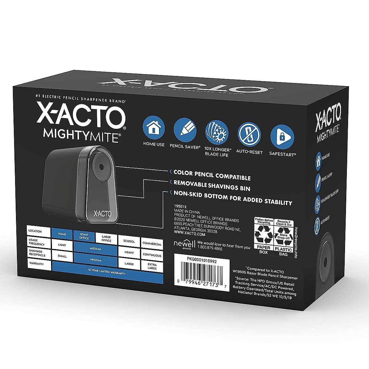 X-Acto Mighty Mite Electric Pencil Sharpener, Gray
