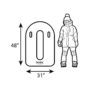 CocoNut Outdoor- 48” Inflatable Toboggan Sled- Orange Cyclone Heavy Duty Snow Sled with Sturdy Handles for Kids, Teens and Adults-Cold Resistant Toboggan -Lightweight Tube for Boys and Girls