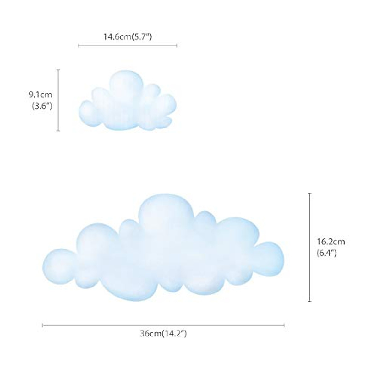 DECOWALL DS9-1702 Clouds Kids Wall Stickers Wall Decals Peel and Stick Removable Wall Stickers for Kids Nursery Bedroom Living Room décor