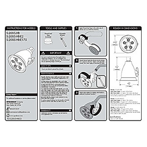 Speakman, Polished Chrome S-2005-HB Hotel Anystream High Pressure Shower Head-2.5 GPM Adjustable Replacement Bathroom Showerhead