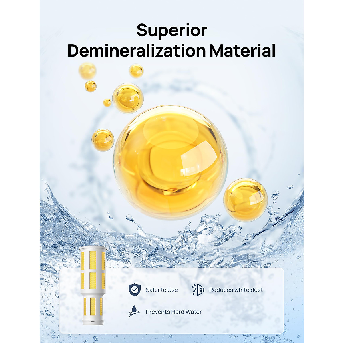 Dreo Demineralization Cartridge 3-Pack for Humidifiers, Compatible with Dreo Humidifiers HM311/311S/524/524S, Prevent Mineral Build-up, Filter Hard Water, Eliminate White Dust