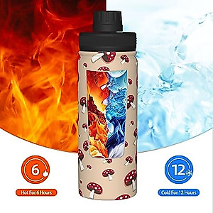 SARNFANS Animal Insulated Water Bottles,Ladybug Bee Garden,18oz Water Bottle,Stainless Steel Metal Water Bottle, Reusable Thermos Bottle, Cold & Hot Water Bottle for Sports,Gym Multicolor
