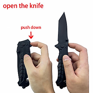 Labstandard Pocket Folding Knife,3.54” Stainless Steel Blade and Aluminum Handle-Tanto Blade,Liner-Lock and Pocket Clip (Tanto)