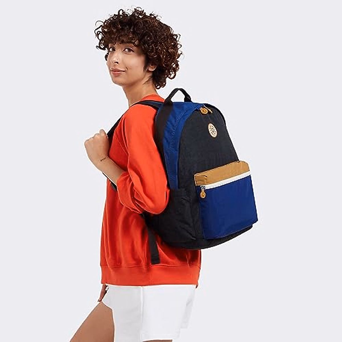 Kipling Damien Large Laptop Backpack Bla Blue Beige