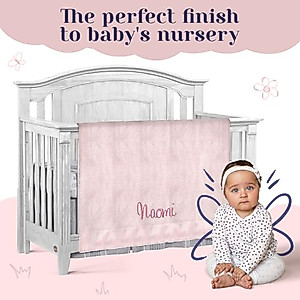 berry bebe Personalized Baby Blanket, Custom Baby Blanket, Personalized Baby Gifts for Newborn Girl, Monogrammed Baby Blanket with Name, Pink Personalized Baby Girls Gifts, All Year Round Knit Cotton