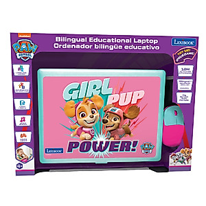 Lexibook, Paw Patrol, Educational and Bilingual Laptop in English/Spanish, Toy for Children with 124 Activities to Learn, Play Games and Music, Pink, JC598PAGi2