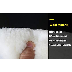 INZOEY Sheepskin Wool Polishing Pad 3 Inches Soft Buffing Pads with Hook and Loop Back Wool Cutting Pad for Car, Furniture, Glass and So On (Pack of 10)