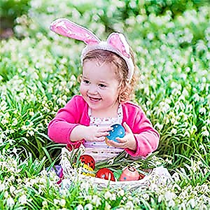 Ehome Easter Egg Shakers Easter Basket Stuffers, 6Pcs Wooden Percussion Musical Shake Prefilled Easter Eggs for Toddler, Easter Egg Fillers, Montessori Maracas for Kids Baby with Storage Bag