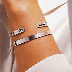 365fury Best Mom Ever Gifts - Mothers Day Gifts For Mom From Daughter, Son - Birthday, Christmas Gifts Idea For Mom From Kids - 20oz Mom Tumbler With Straw, Inspirational Bangle Bracelet For Women