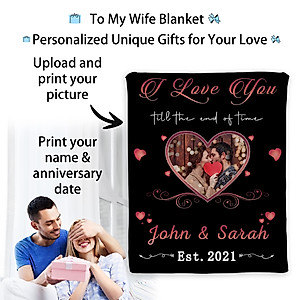 Custom Blankets with Photos I Love You Couple Gifts Personalized Photo Blankets Customized Picture Blanket Birthday Anniversary I Love You Gifts for Wife Husband Girlfriend Boyfriend
