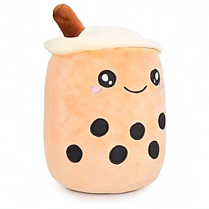 AIXINI 19.6 inch Boba Plush Stuffed Bubble Tea Plushie Cartoon Milk Tea Cup Pillow Big, Soft Kawaii Pillow