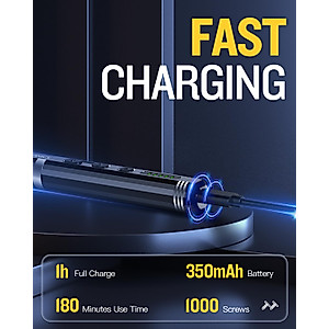 Homtronic Mini Electric Screwdriver Set, 37 in 1 Small Electric Screwdriver Kit Supporting Overload Protection, Precision Electric Screwdriver Cordless Repair Tool for Phone Camera Laptop Watch