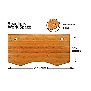 UNICOO Bamboo 55.1 x 27.6 inches Universal Table Top for Standard and Sit to Stand Height Adjustable Home and Office Desk Frames. (Bamboo Table Top-Nature)