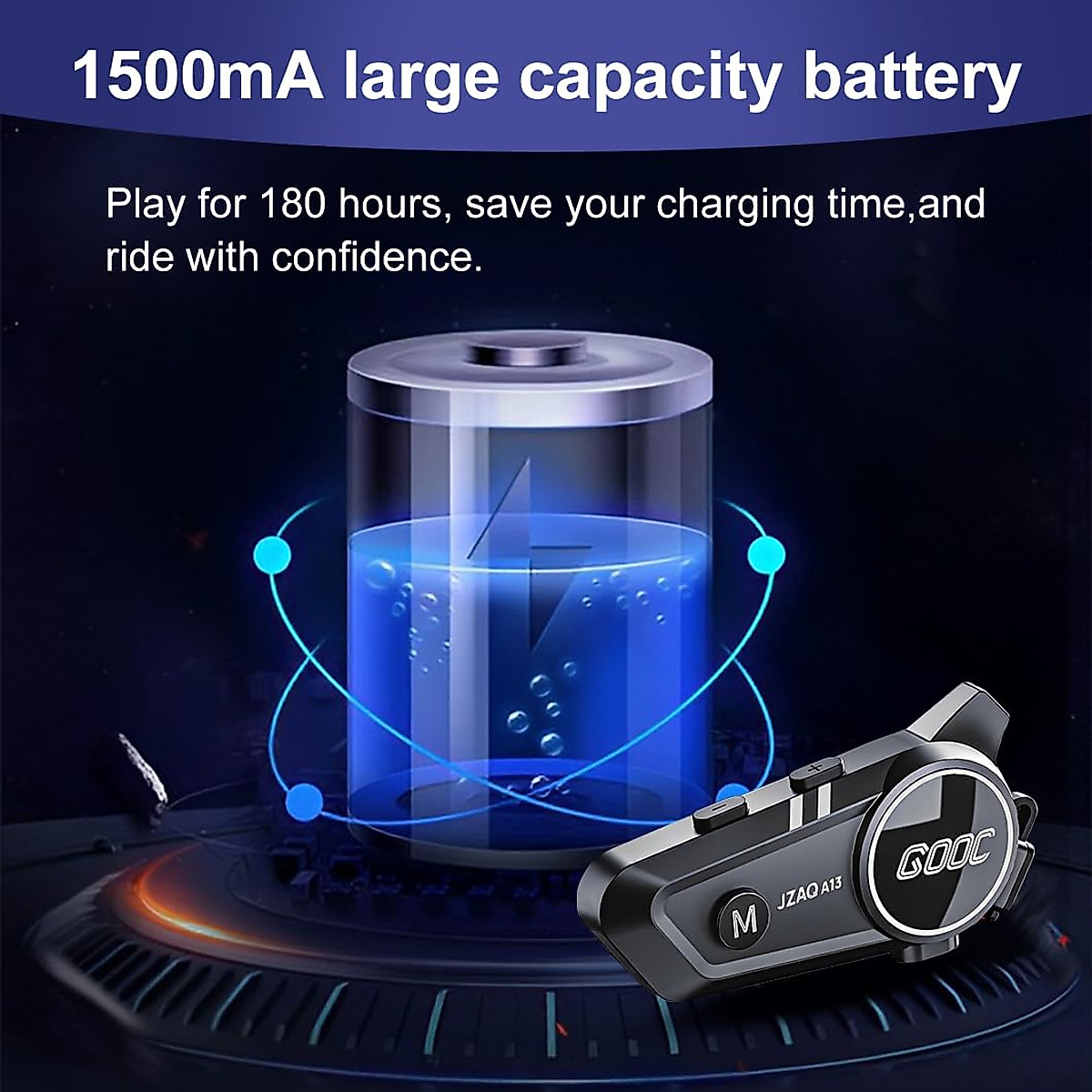 JZAQ Motorcycle Helmet Bluetooth Headset Motorcycle Helmet Speakers Intercom 2 Riders Noise Cancellation Speakers Communication Systems Motorcycle Riding/ski/Cycling/Sports