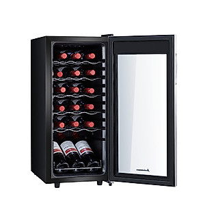 Kalamera KRC-18SS Freestanding Wine Cellars, Black