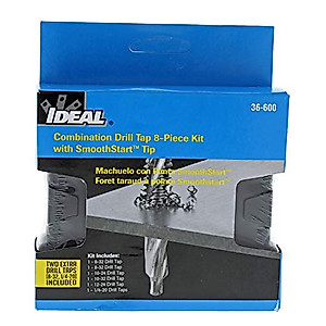 IDEAL Electrical 36-600 Standard Drill/Taps - (8 Piece) 1/4 in. Hex Shank, Drilling, Tapping, Deburring, HSS Bit Kit