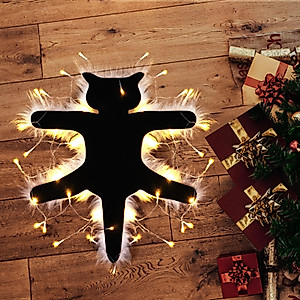 WYEDJHF Light Up Fried Cat Rug, Funny Aunt Bethany’s Fried Pussycat Rug for National Lampoon’s Humour Christmas Vacation Decoration, for Family Friends (Warm Light)