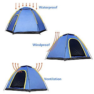 Toxz Tent for Camping 3-4 Person Lightweight Backpacking Outdoor Tent with Carrying Bag,Waterproof Ventilation Anti-UV,Easy Setup(Ship from US!)