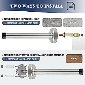 Door Stops, Long Door Stopper 6 Inch Wall Mount Modern Doorstop Heavy Duty Solid Door Holder with Soft Rubber Bumper, Extra Long Door Stoppers for Bottom or Top of Door