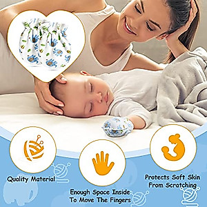 Newborn Baby Gloves Infant No Scratch Elastic Wrist Infant Soft Gloves Baby Mittens for 0-6 Months Baby Girls Boys (Cool Style,24 Pairs)