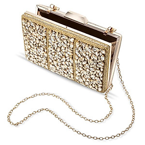 Aheli Indian Clutch Purses for Women Wedding Handmade Evening Handbags Party Bridal Clutch, Gold