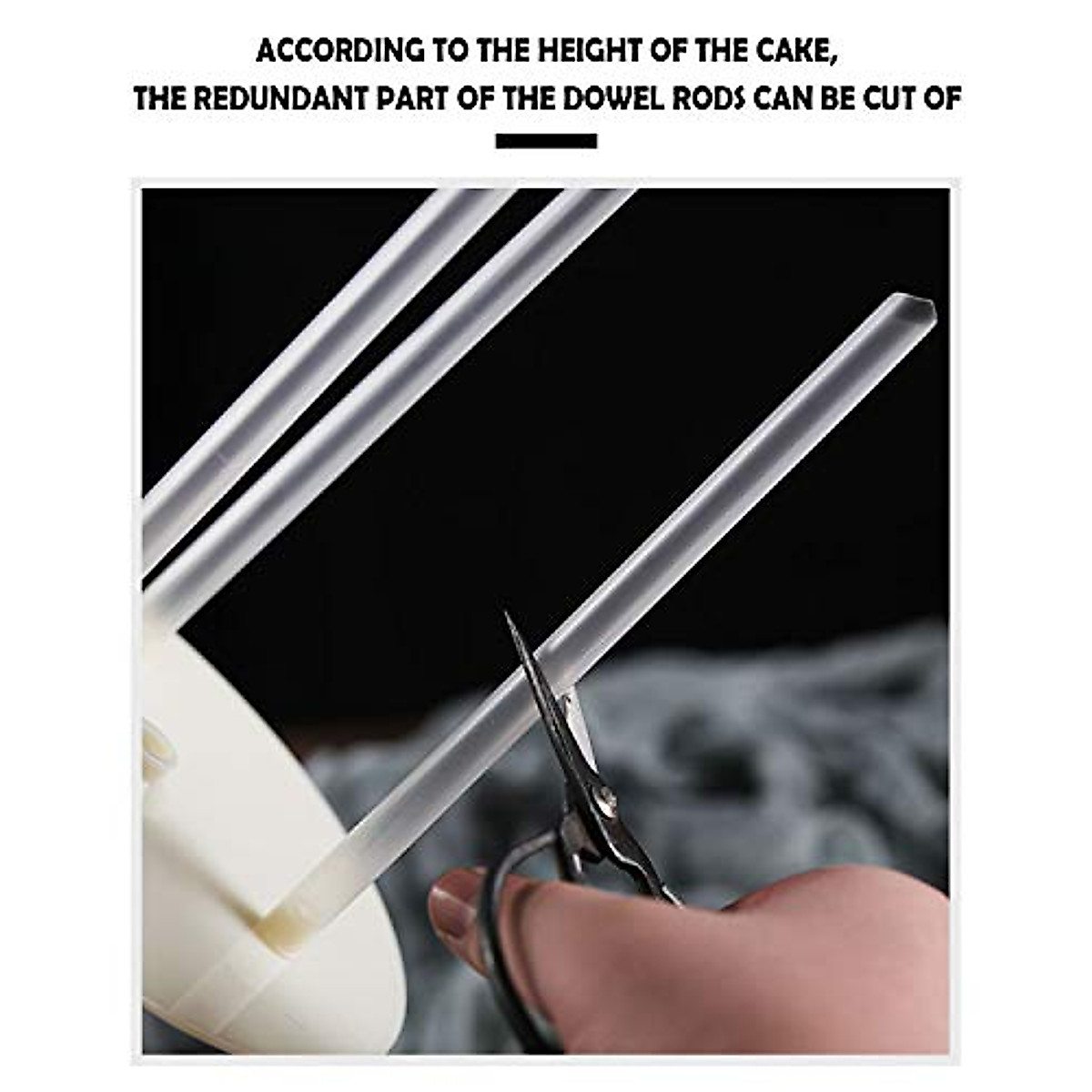 Plastic Dowels for Cakes, 9 Pieces Cake Dowel Rods and 3 Pieces Cake Circle Bases for Tiered Cake Construction and Stacking(9" Rods + 4.7" 6.3" 7.8" Bases)
