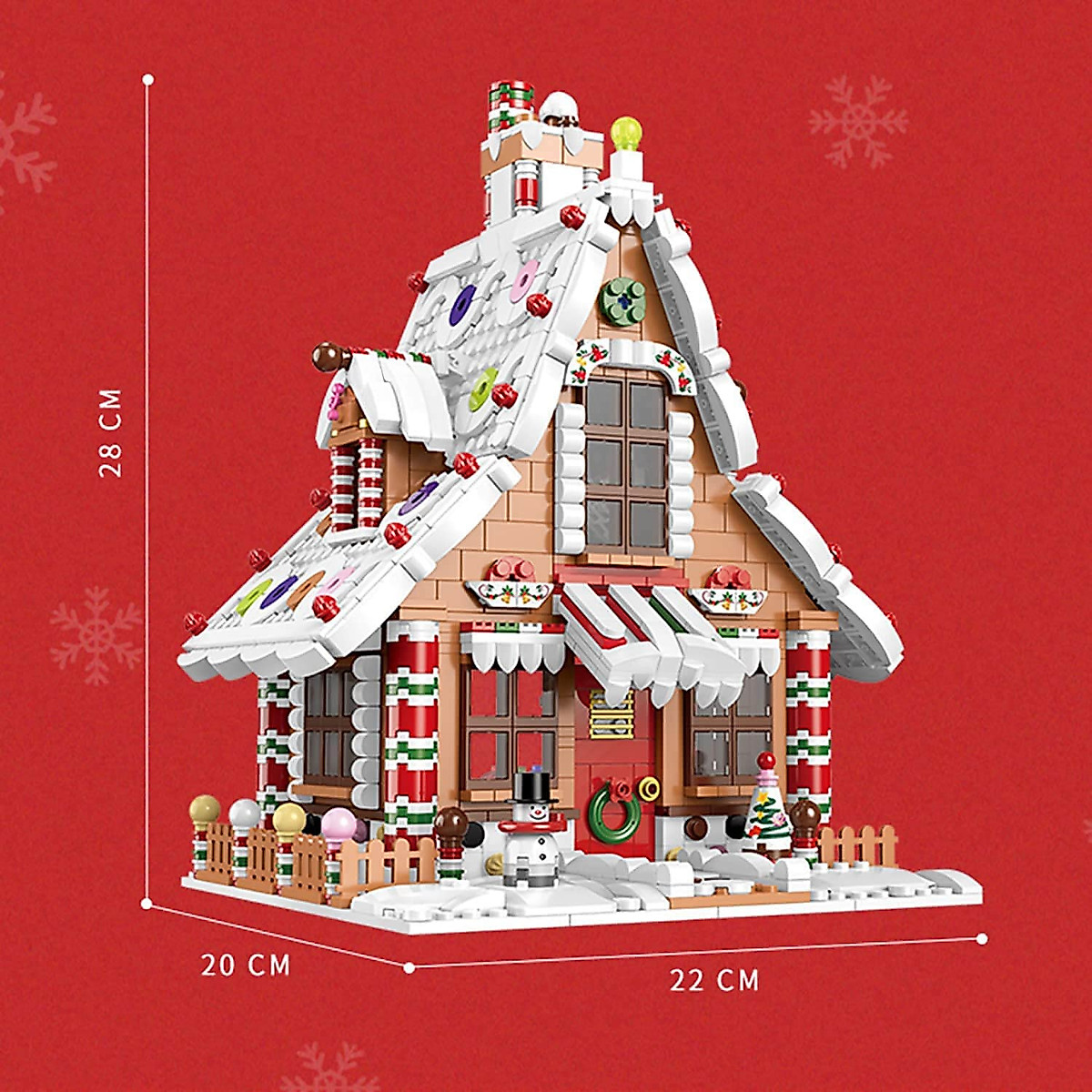 Christmas Gingerbread House Kit Building Block Set Toys, ​with Led Light, Christmas Tree, Christmas Gift for Advent Calendar 2023 (1620 Pieces)