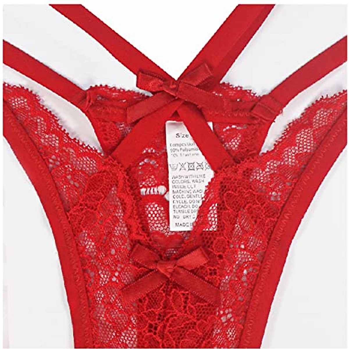 Banamic Women G String Panties Underwear for Ladies Cotton Thongs for Women Red