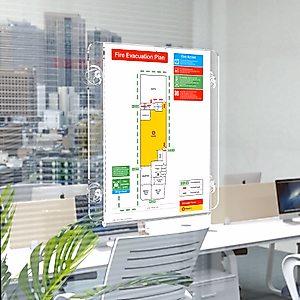HIIMIEI Acrylic Window Sign Holder with Suction Cup 8.5 X 11, Clear Acrylic Frames Glass Door Wall Mount Advertising Signage Sign Holder for Mall, Office, Home, Store, Restaurant