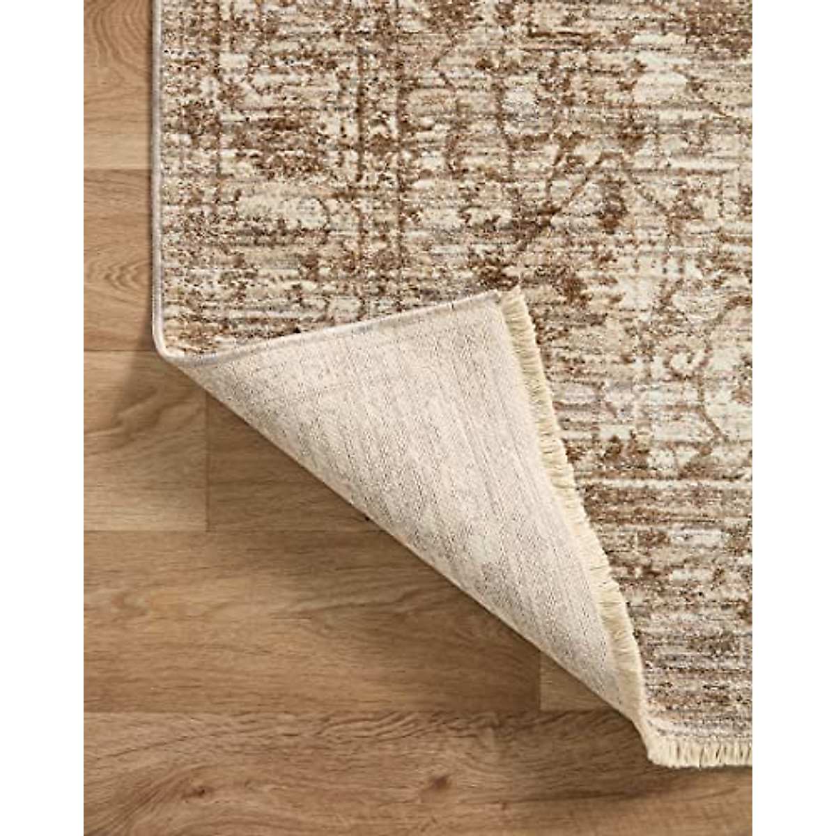 Loloi Sorrento Collection 6'-7" x 9'-10" Area Rug in Bark/Natural - Vintage Inspired Patterned Area Rug, Unique Area Rug for Living Room, Bedroom, Dining Area