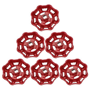 DOITOOL 18PCS Outside Faucet Handles Replacement Faucet Round Wheel Handle Square Stem Hole Hose Bib Handle Cast Iron Water Spigot Handle