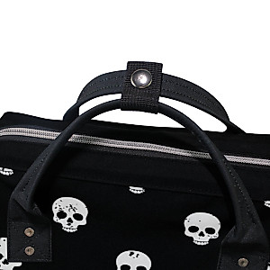 My Little Nest Large Capacity Diaper Bag Black White Skulls Pattern Durable Multi Function Travel Backpack for Mom Girls